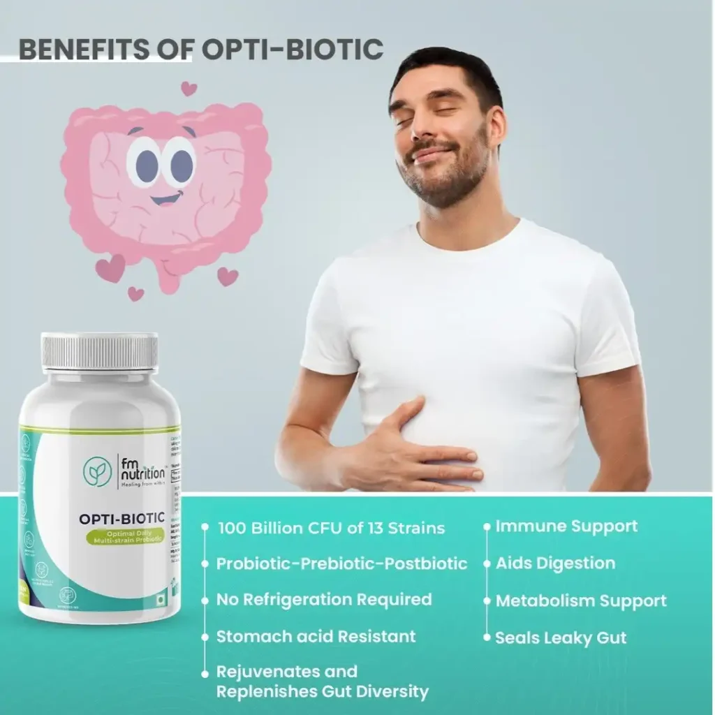 FM Nutrition Opti-Biotic, Multi-strain Probiotics, 100 billion CFU, 60 ...