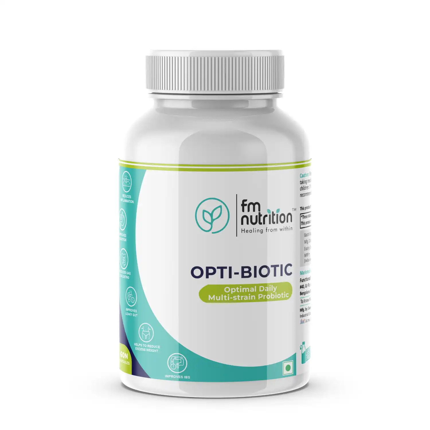FM Nutrition Opti-Biotic, Multi-strain Probiotics, 100 billion CFU, 60 ...