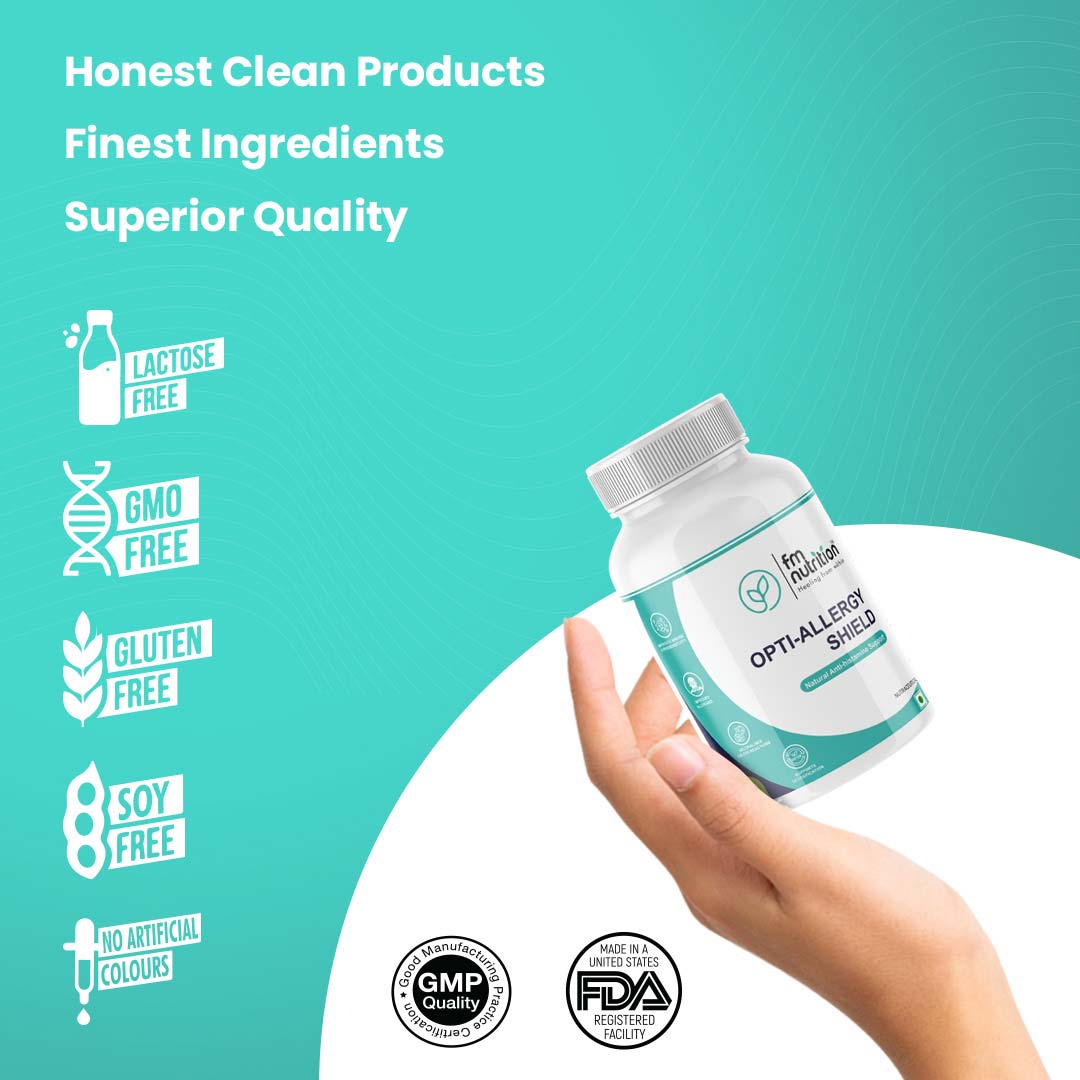 FM Nutrition Opti-Allergy Shield, Natural Antihistamine Support, 60 Veg ...