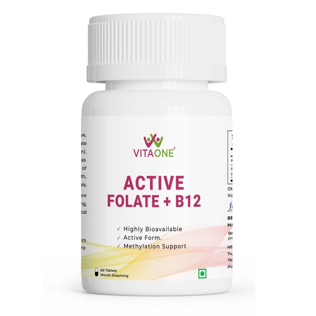 Vitaone Active B12 Folate, 60 Veg Tablets - FM Nutrition