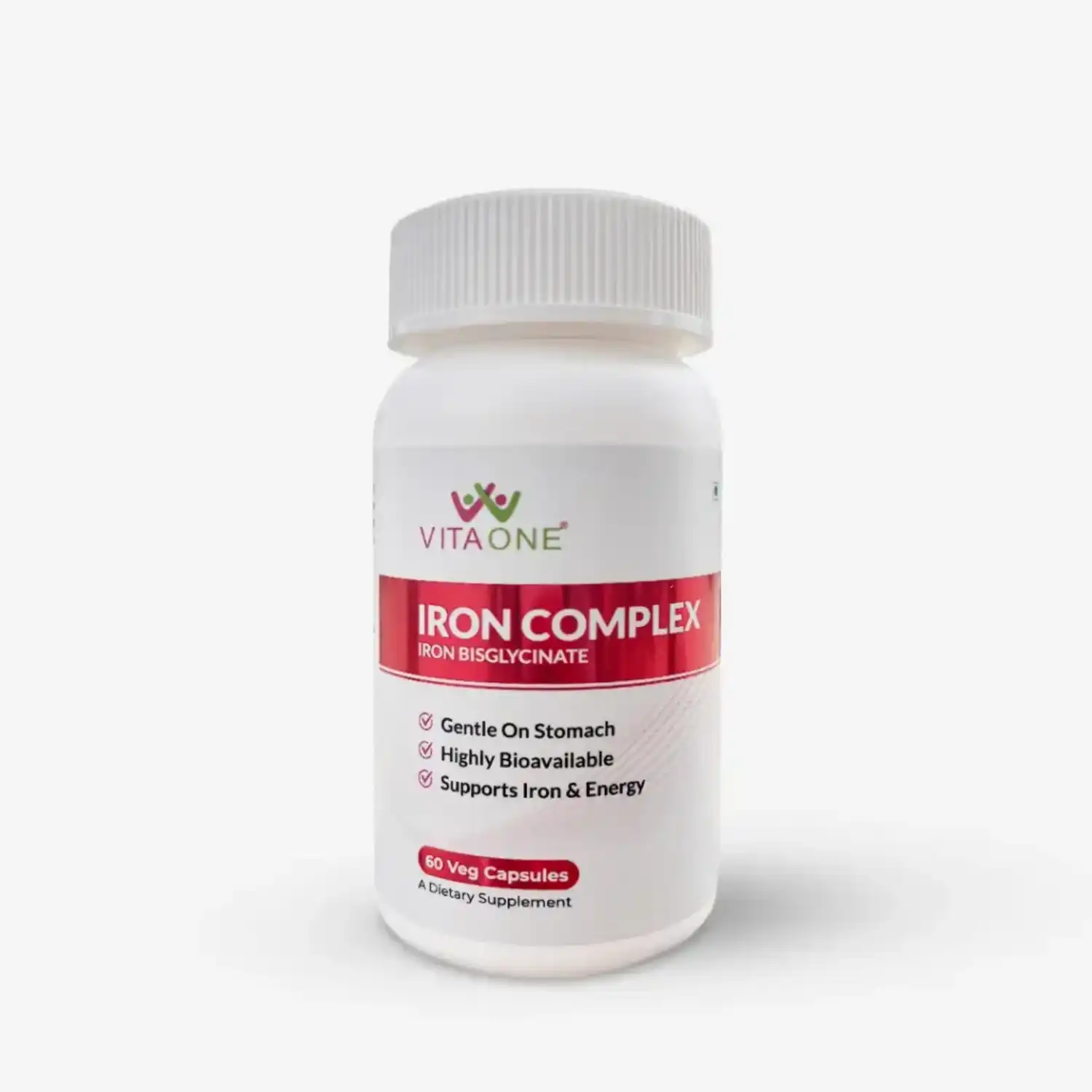 Vitaone Iron Complex (Iron Bisglycinate), 60 Veg Capulses - FM Nutrition